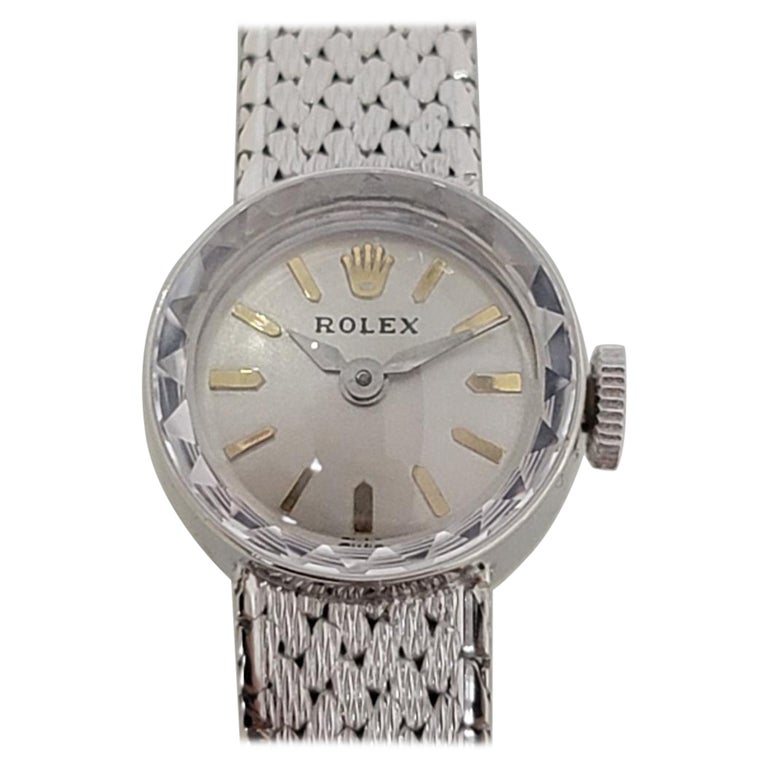 Ladies Rolex Petite Cocktail 14k White Gold Cocktail Watch 1930s w Box ...
