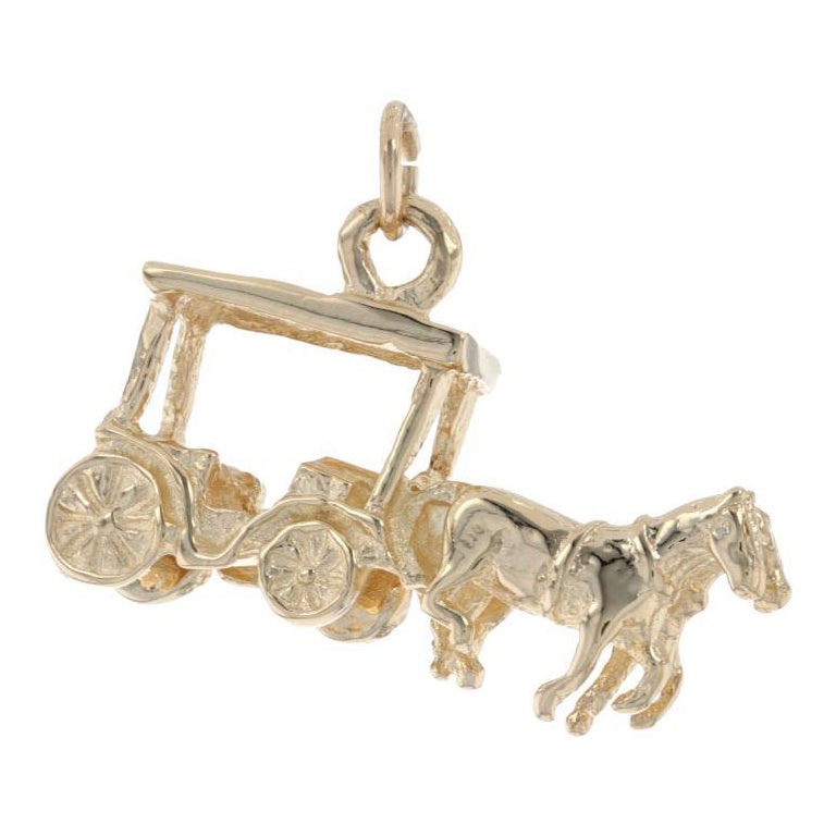 Yellow Gold Horse-Drawn Carriage Charm, 14k Transportation at 1stDibs