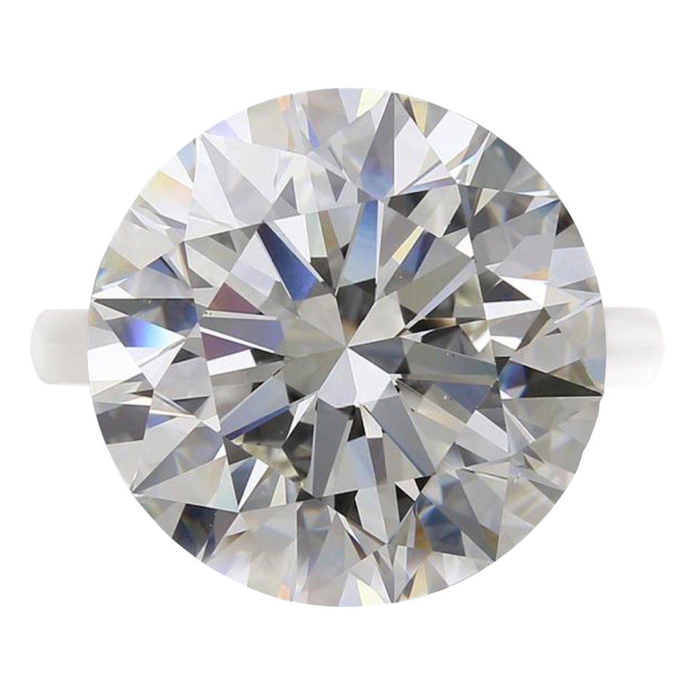 Flawless GIA Certified 13 Carat Round Brilliant Cut Diamond Ring For ...