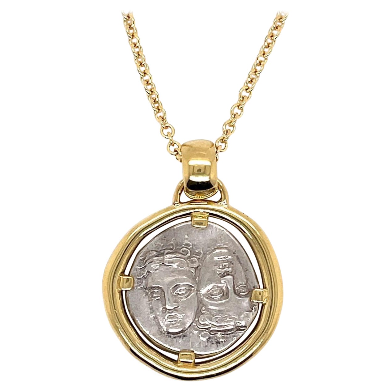 18k Yellow Gold "Istrus" 4th Century B.C. Black Sea Coin Pendant at 1stDibs