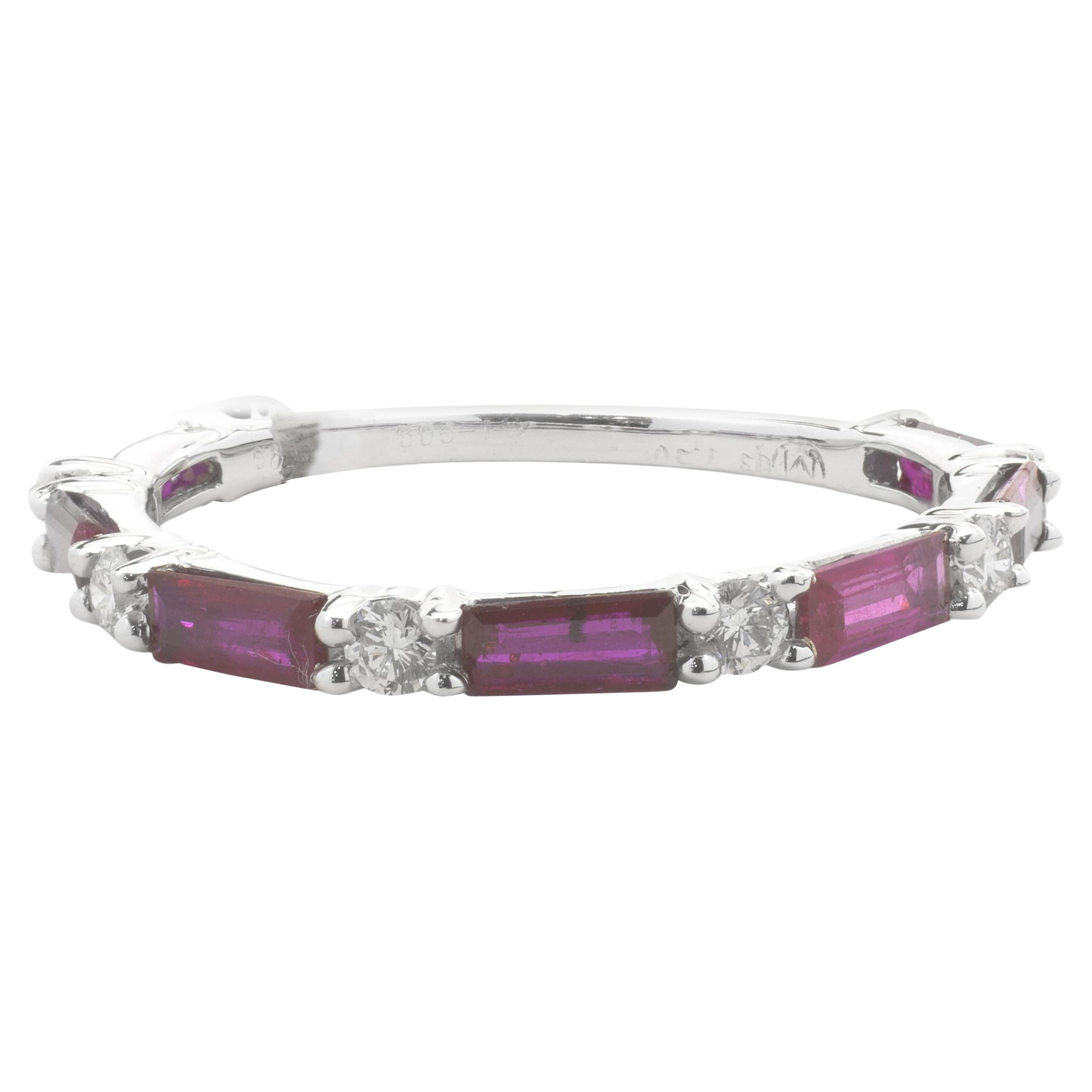 Diamond and Ruby Ring 14 Karat White Gold at 1stDibs | 14 karat gold ...