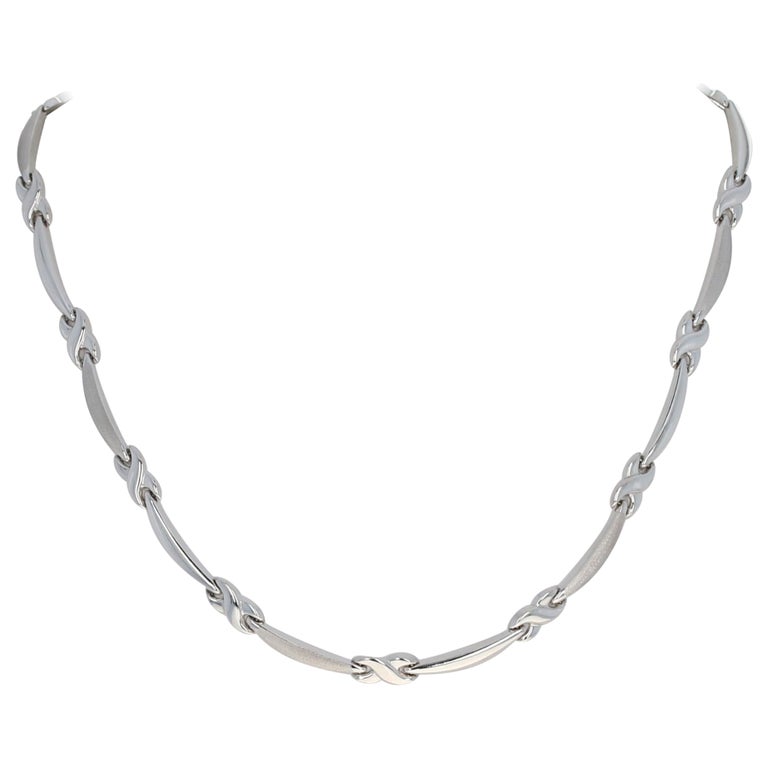 White Gold Infinity Link Necklace, 14k Love For Sale at 1stDibs