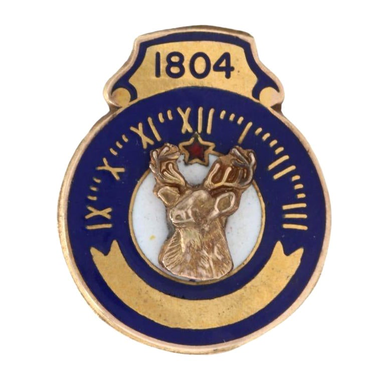 Alpha Omicron Pi Badge 10K Gold Rubies Pearls Vintage Sorority Pin ...