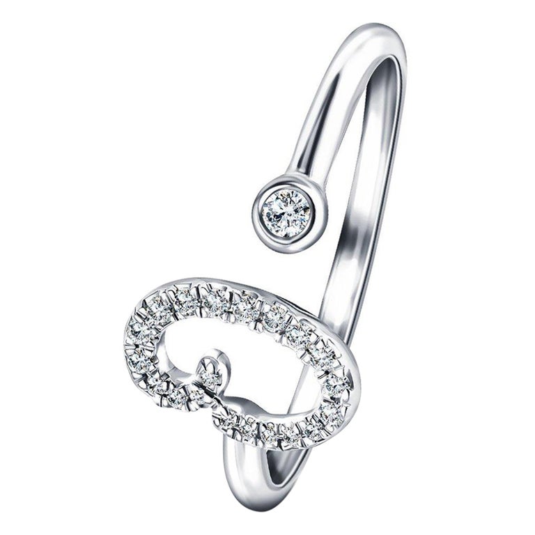 Customizable Alphabet Initial-O-Letter Personal Diamond 0.11 Carat 9Kt ...
