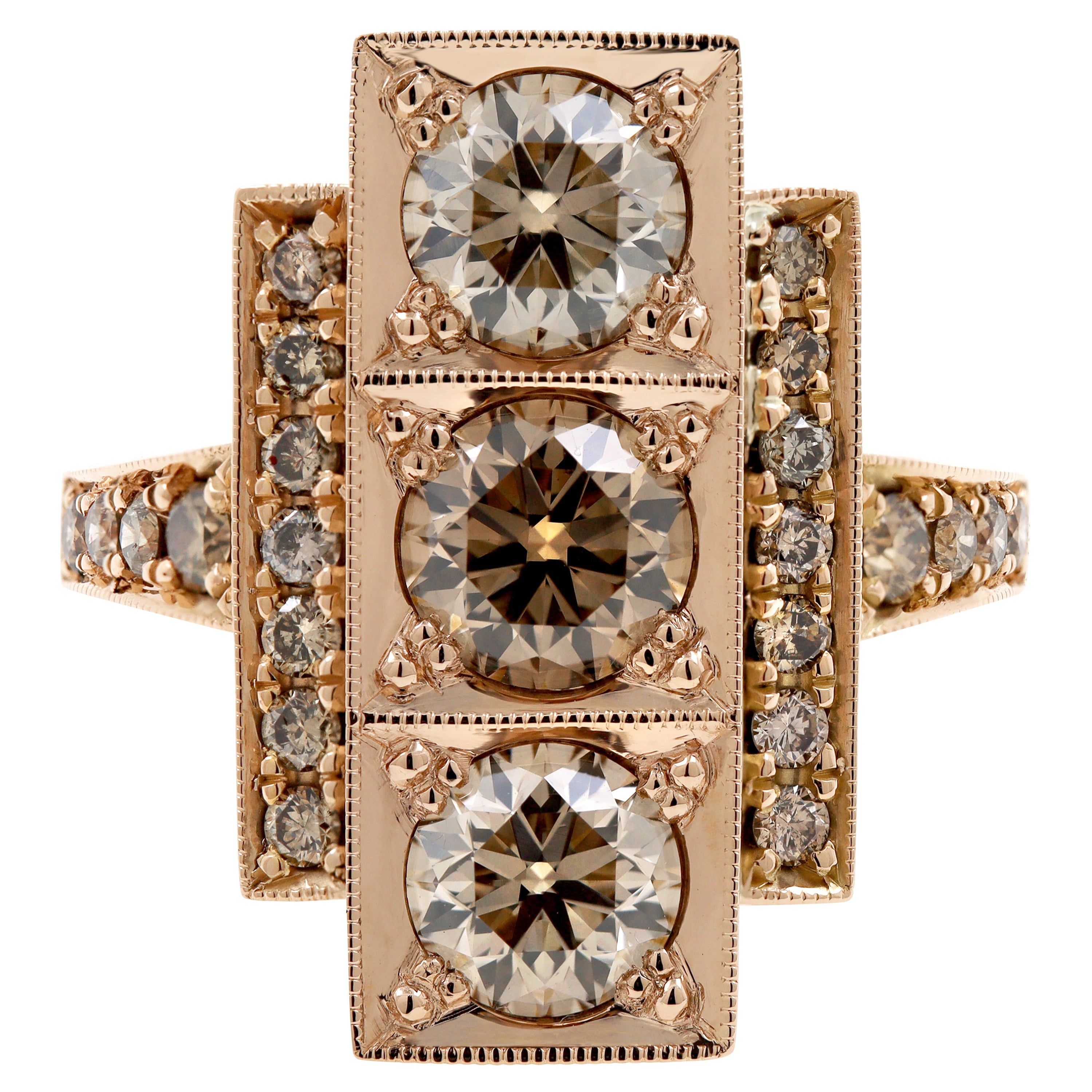 Australian Argyle Chocolate Diamonds Ring at 1stDibs