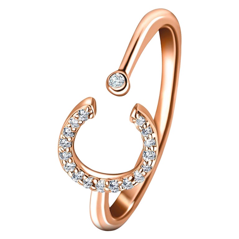 Customizable Personal Jewellery Diamond 0.10 Carat Initial, C, Ring 18 ...