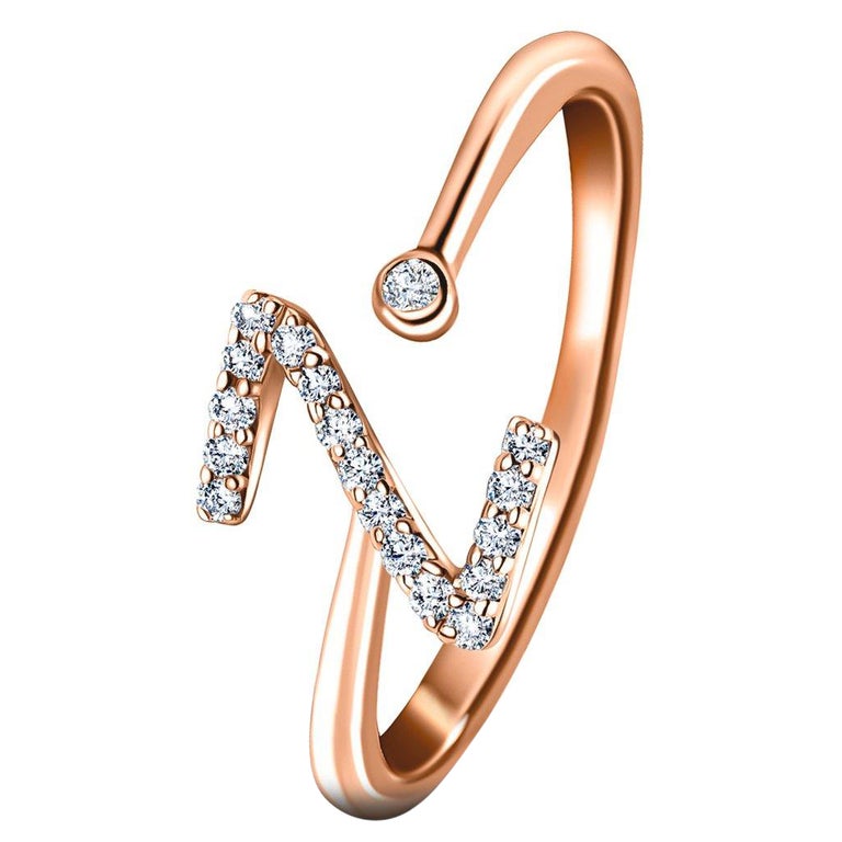 Customizable Personal Jewellery Diamond 0.10 Carat Initial -Z- Letter ...