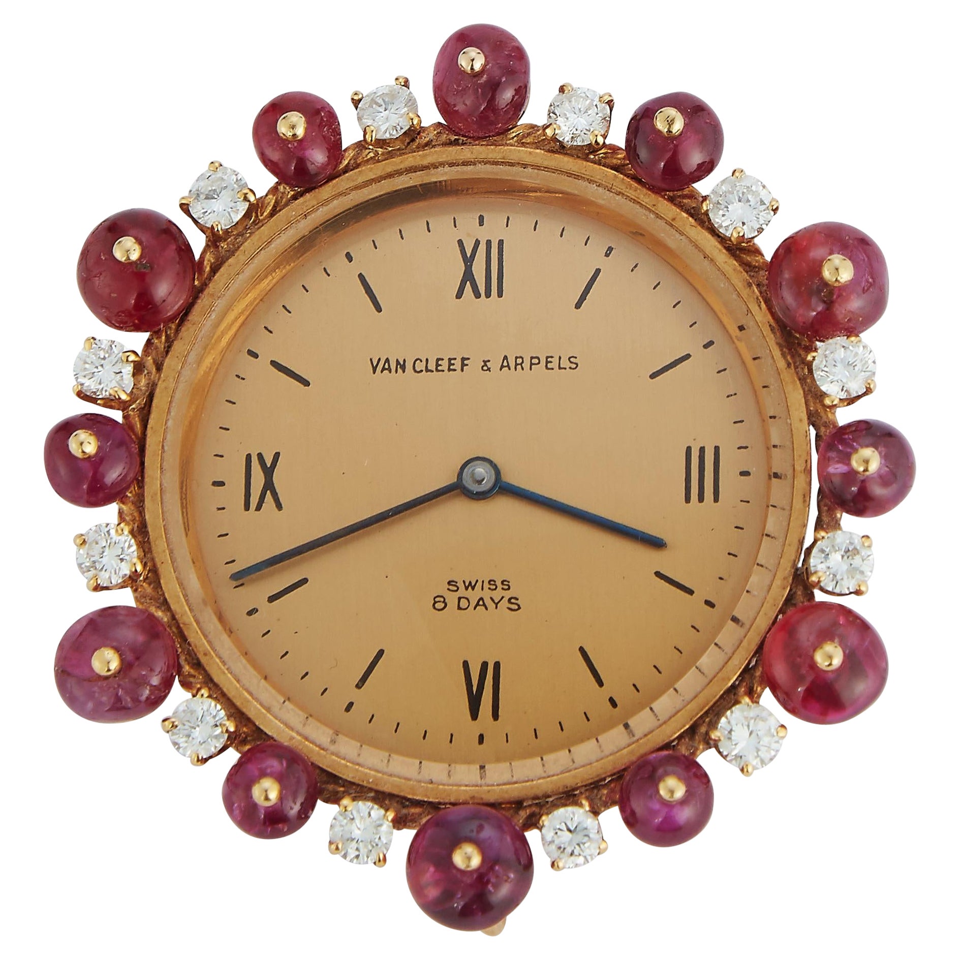 Van Cleef and Arpels Façade Diamond and Ruby Ladies Watch at 1stDibs