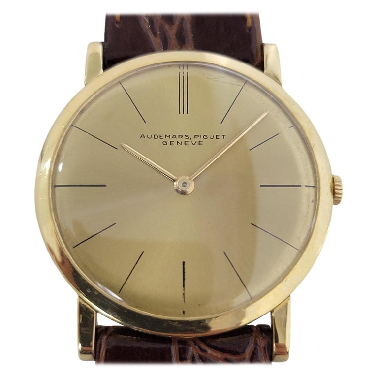 Mens Audemars Piguet Geneve 18k Gold Ultra Thin Manual Wind 1960s RA234 ...