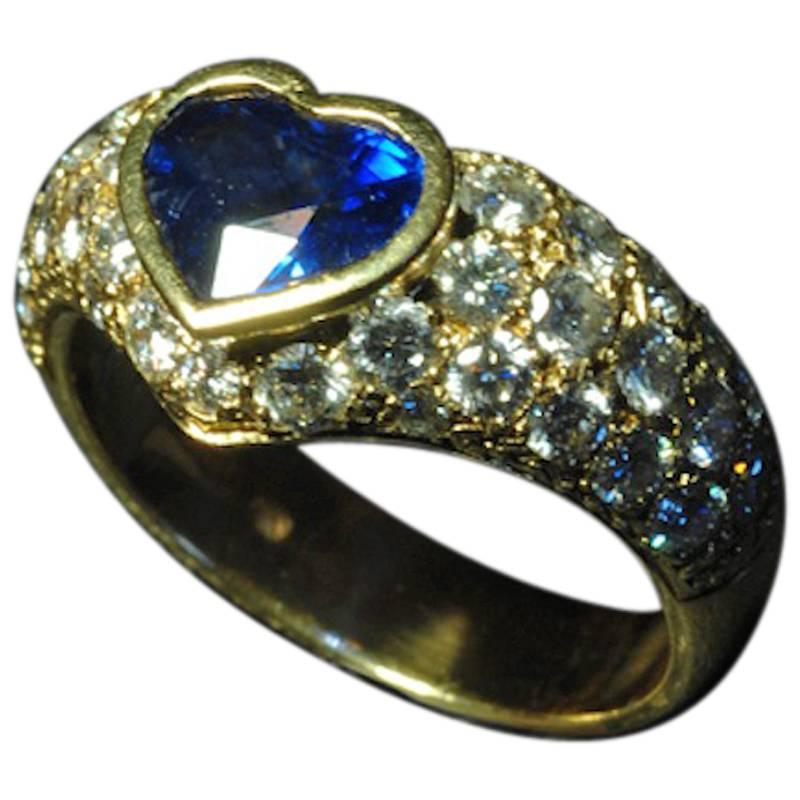 Heart Shaped Sapphire Rings - 18 For Sale on 1stDibs | heart shaped ...