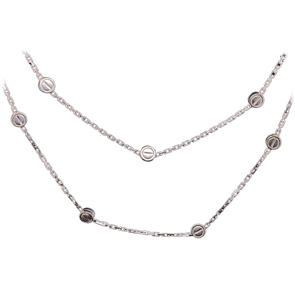 Cartier Two Color Gold Chain Necklace For Sale at 1stDibs