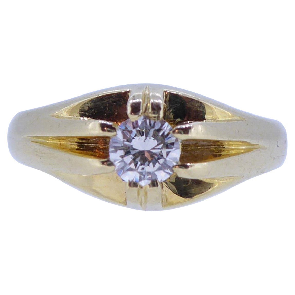Three Stone Diamond Gypsy Ring at 1stDibs