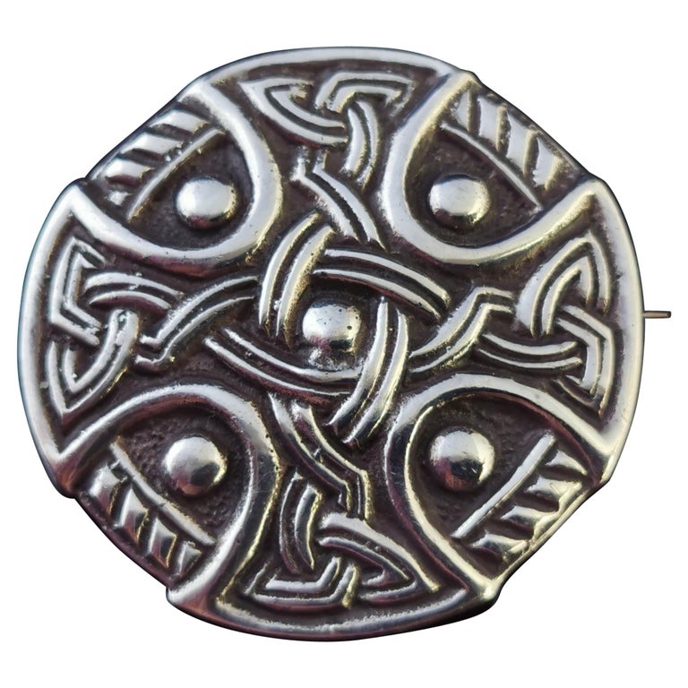 Vintage Scottish Silver Celtic Knot Brooch at 1stDibs