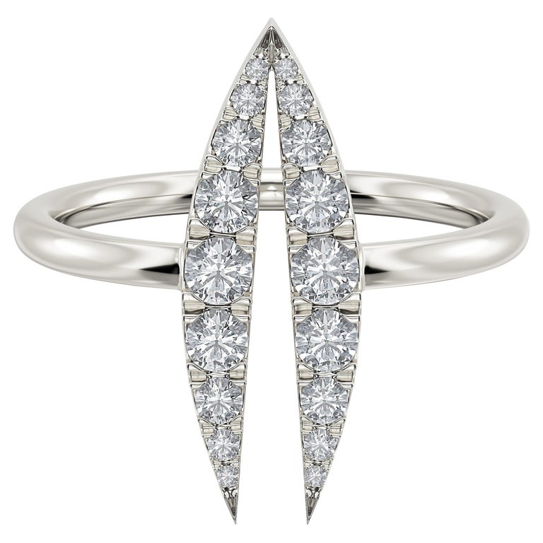 Diamond Ring 18K White Gold Lotus Collection For Sale at 1stDibs