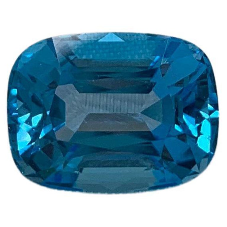 11.39 Carats London Blue Topaz Natural Loose Cushion Cut For Sale at ...