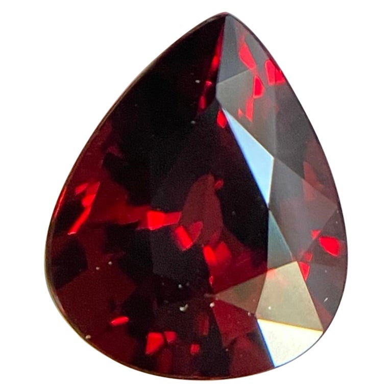 Vivid Red 2.16ct Rhodolite Garnet Pear Teardrop Cut Loose Rare Gem For ...