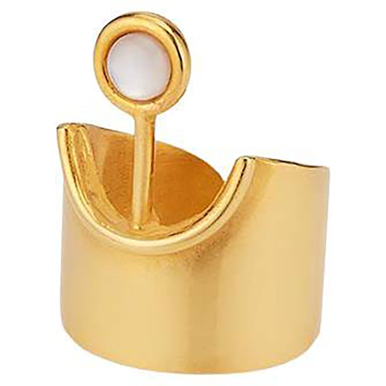 14k Gold Vermeil Bastet Ring by Aziza Handcrafted For Sale at 1stDibs