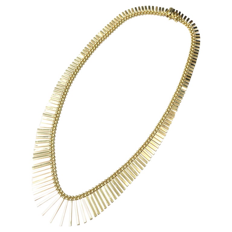 14K Yellow Gold Italian Chain Necklace at 1stDibs