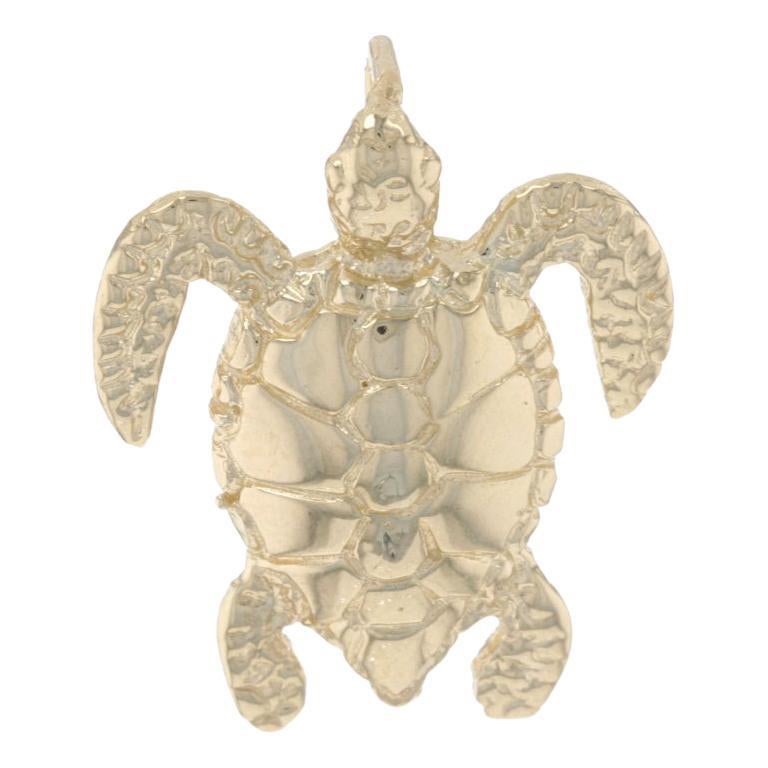 Yellow Gold Loggerhead Sea Turtle Pendant, 14k Reptile Ocean Life For ...