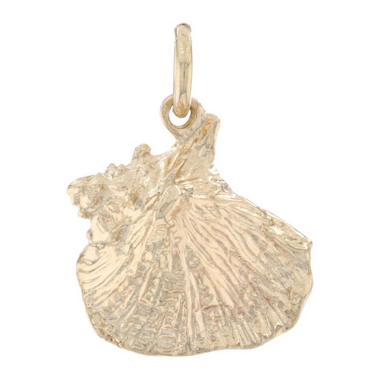 Enamel Conch Shell Pendant-Charm 14 Karat Gold For Sale at 1stDibs ...
