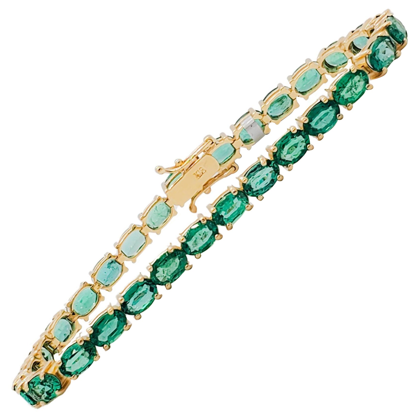 Estate White Diamond Tennis Bracelet In 18k Yellow Gold For Sale At 1stdibs