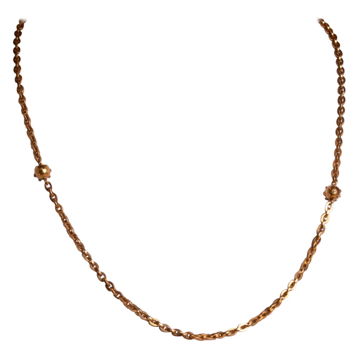 Vintage 18K Gold Rolo Wrecking Ball Chain at 1stDibs | tiffany wrecking ...