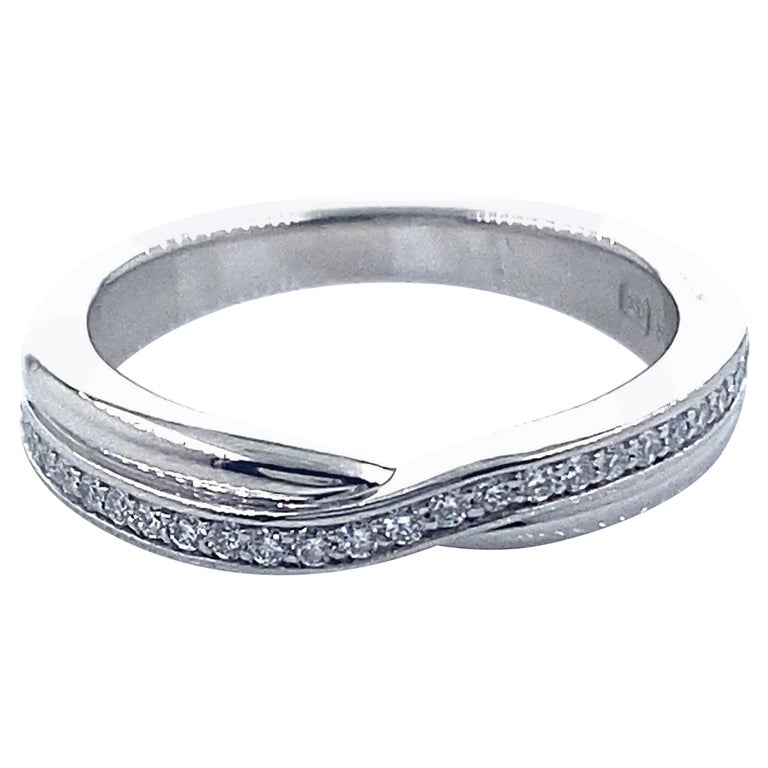 Harry Winston Tryst Single Row Pave Diamond Wedding Band in Platinum ...