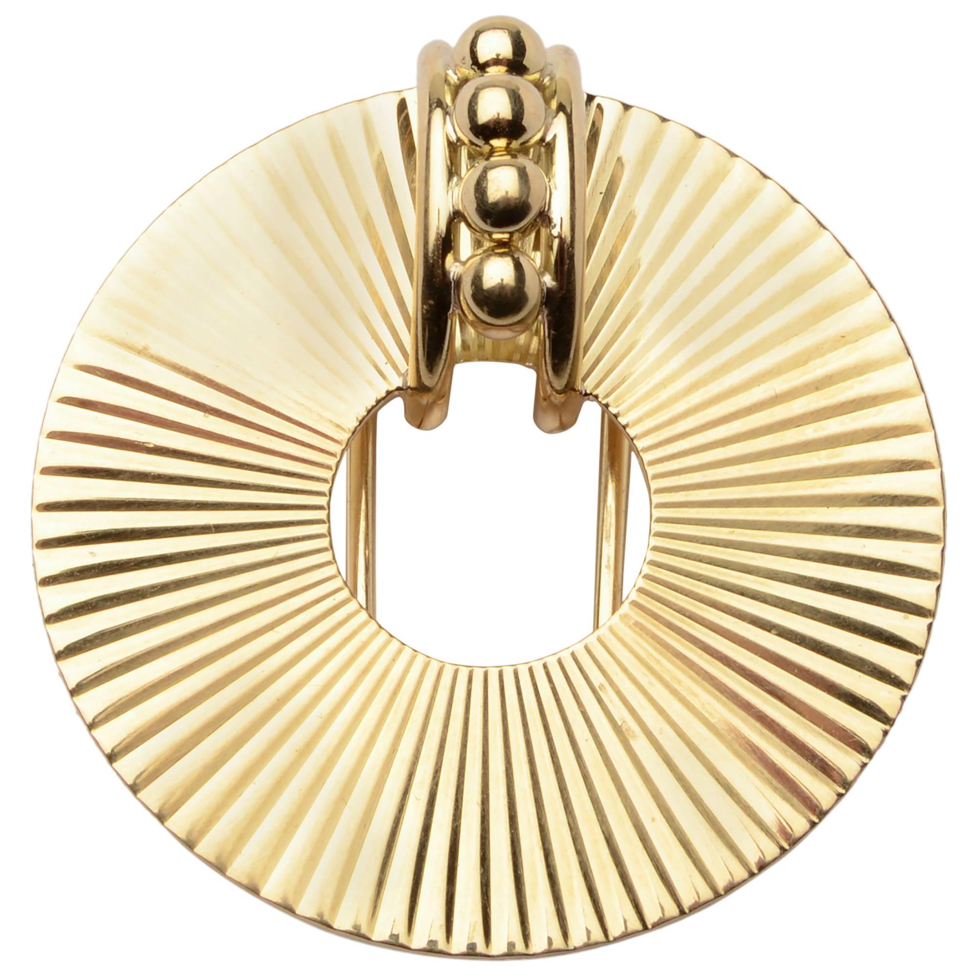 Tiffany and Co. Retro Gold Dress Clip at 1stDibs