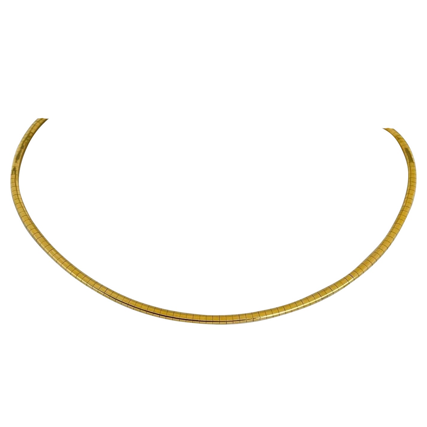 14 Karat Yellow Gold Omega Link Chain Necklace For Sale at 1stDibs ...
