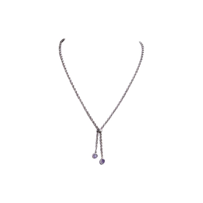 Beautiful Blue Topaz Double Heart Gold Pendant Necklace For Sale at ...