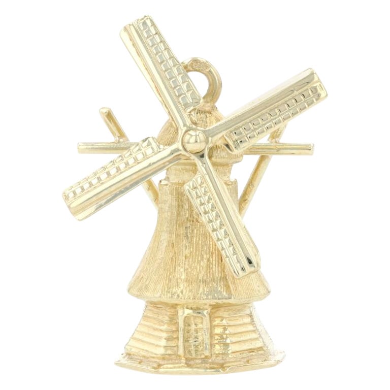 Yellow Gold Windmill Charm, 14k Holland Travel Souvenir Moves For Sale ...