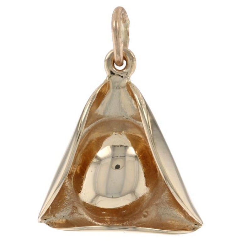 Yellow Gold Tricorne Hat Charm, 14k Three-Corner Hat 18th Century ...