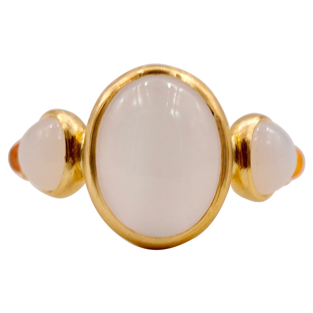 Scrives Blue Hackmanite Cabochon Iolite Shell 22 Karat Gold Ring at ...