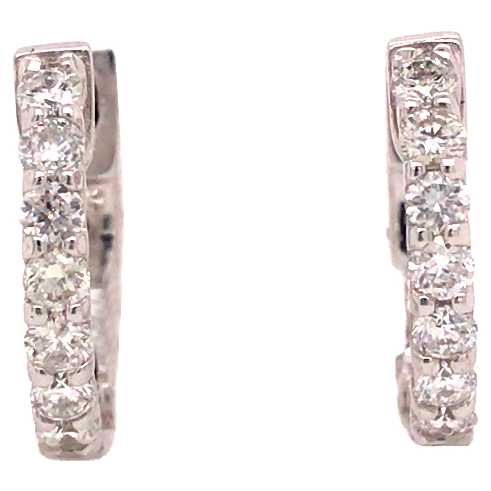 Erica Courtney Garnet and diamond Earrings with Huggies at 1stDibs