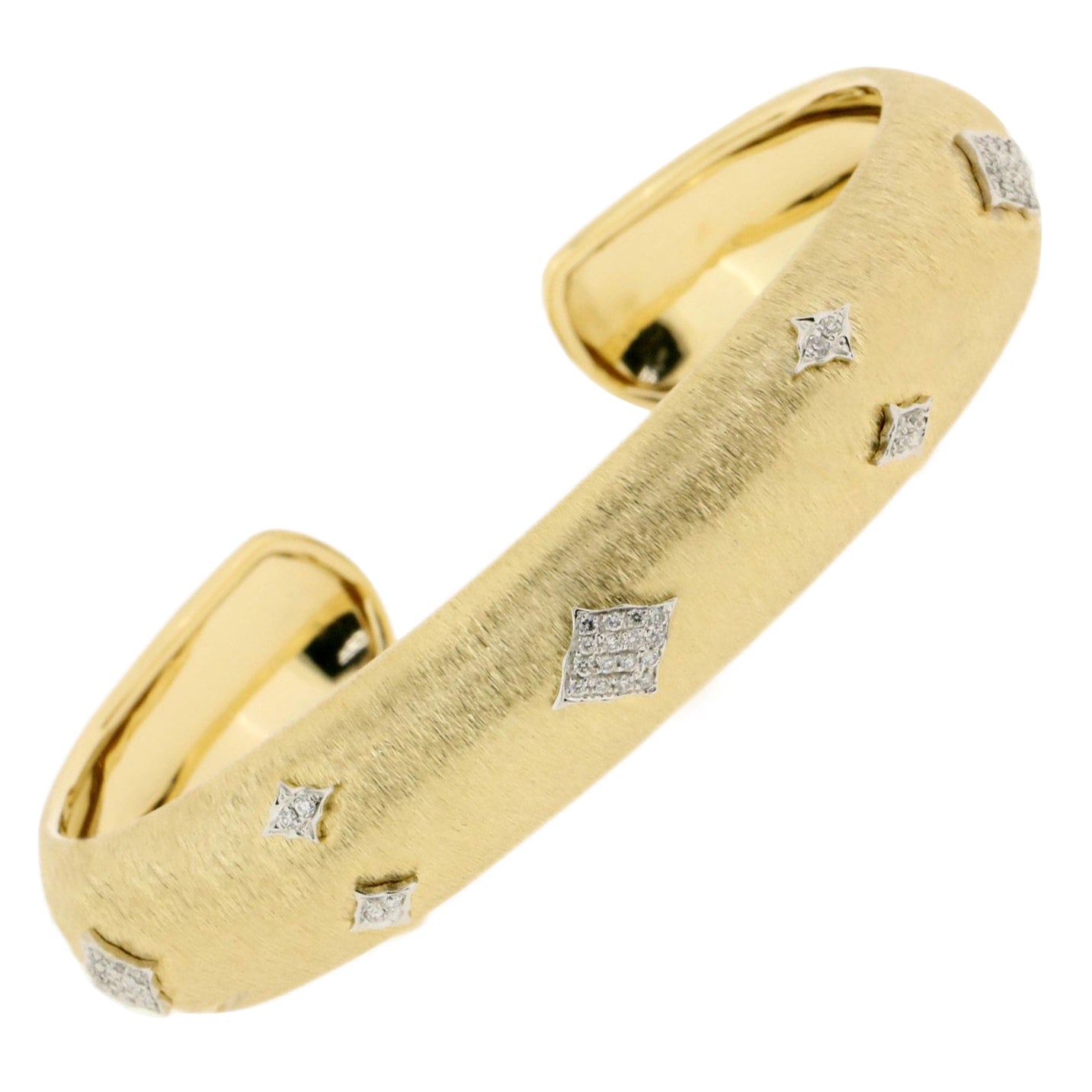 Bracelet jonc ouvert en or jaune et rose 18 carats, rubis et diamants ...