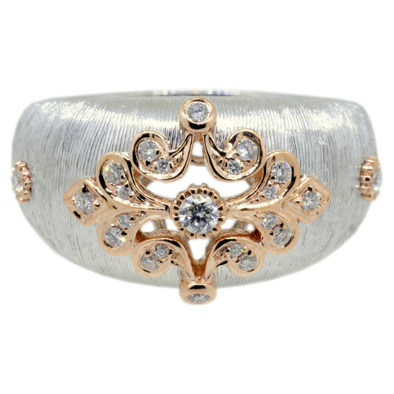 Rose Gold and Diamond Dome Ring at 1stDibs