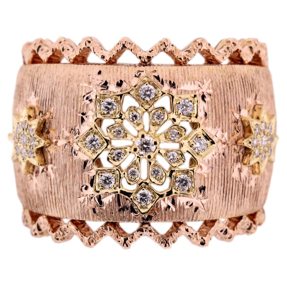Dalben Diamond Gold Openwork Band Ring For Sale at 1stDibs