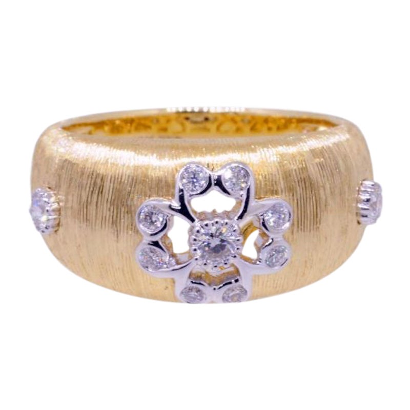 Customizable 18K Yellow and White Gold Sapphire Openwork Diamond Ring ...