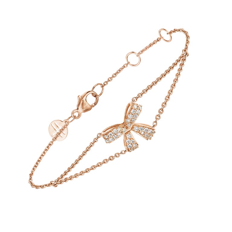 18 Karat Romance Pink Gold Bracelet/Bangle with Vs Gh Diamonds For Sale ...