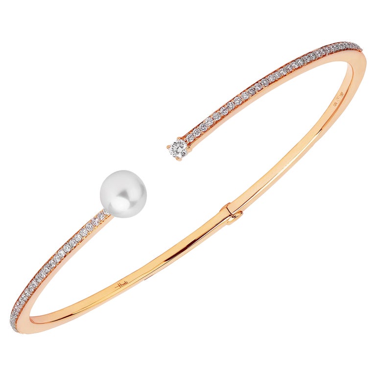 18 Karat Spectrum Pink Gold Bracelet/Bangle with Vs Gh Diamonds and ...