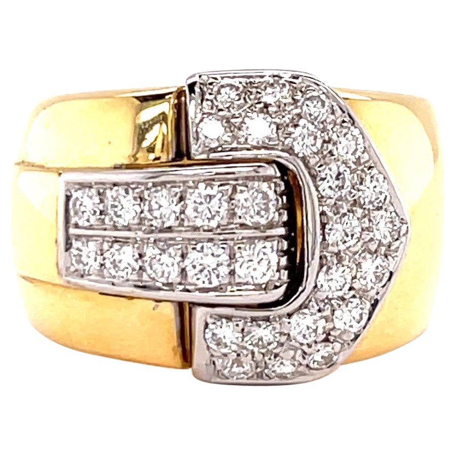 Victorian Diamond Set Gold Buckle Ring For Sale at 1stDibs