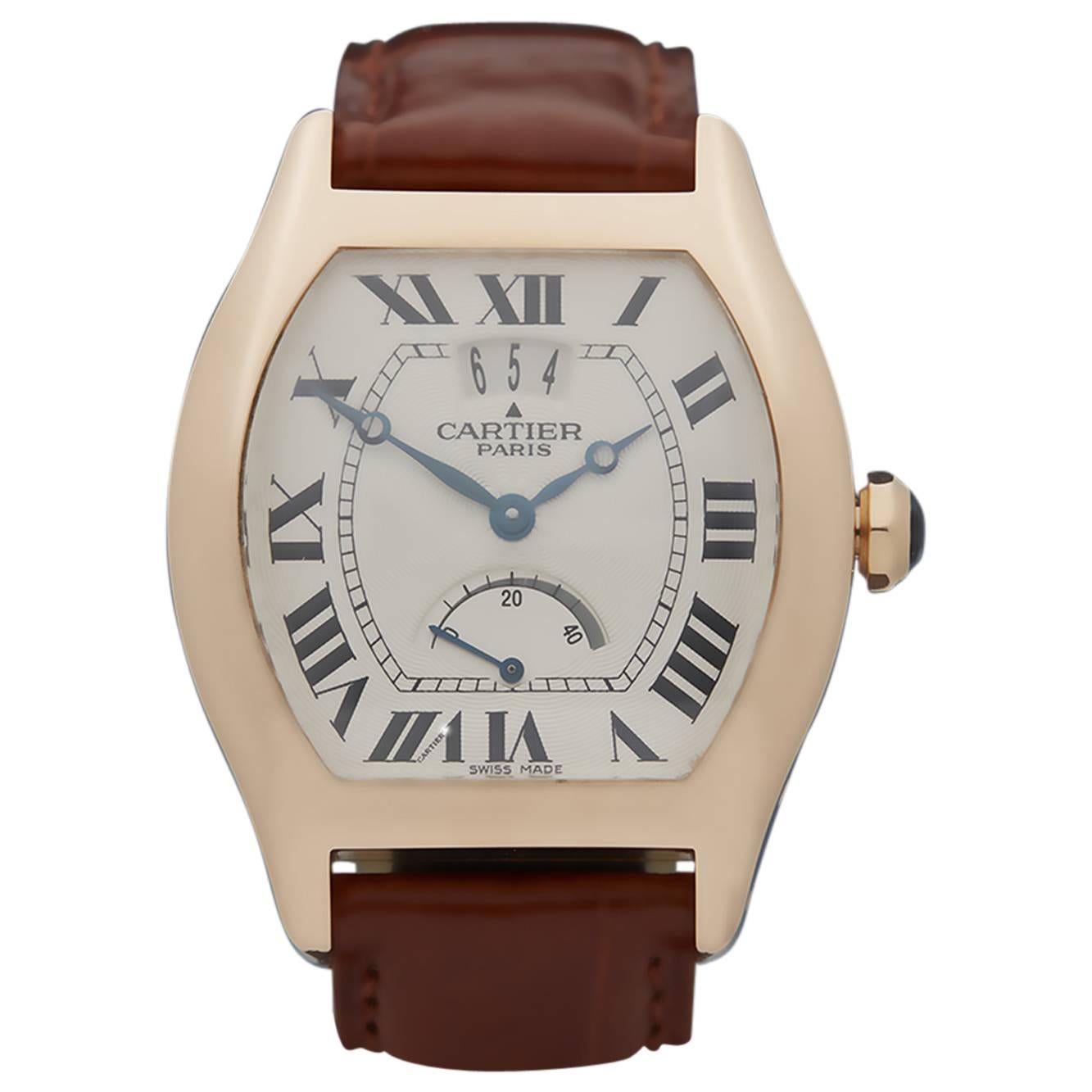 Cartier Rose Gold Tortue Privee Power Reserve Wristwatch at 1stDibs ...