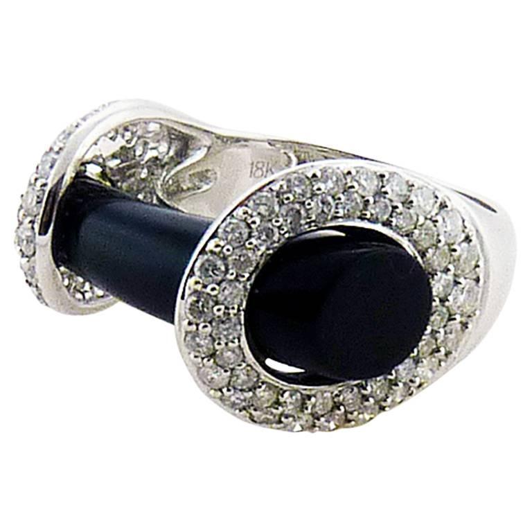 Adamas Onyx Diamond 18K White Gold Ring at 1stDibs