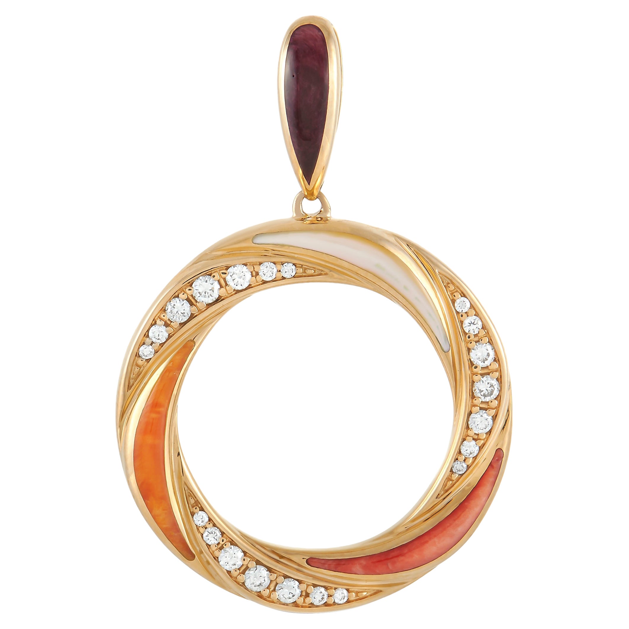 Kabana 14K Rose Gold 0.33 Ct Diamond and Spiny Hamsa Hand Pendant For ...