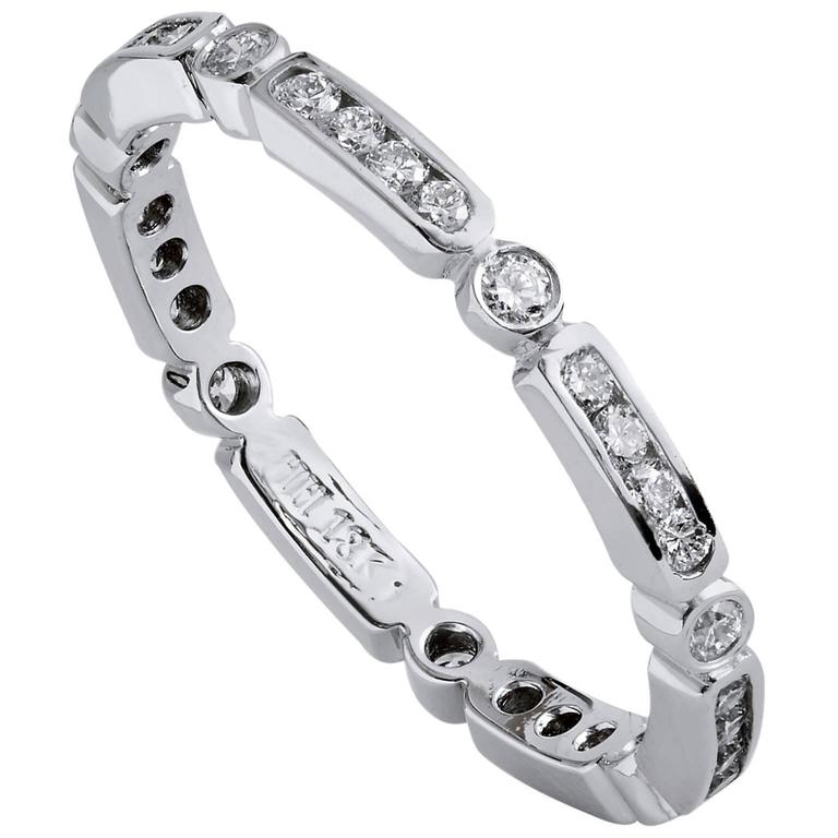 Dainty Diamond Palladium Wedding Band Ring at 1stDibs | palladium ...