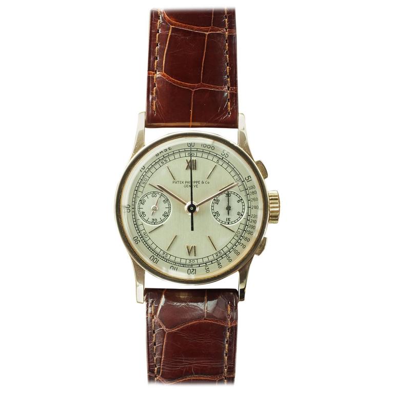 Patek Philippe Yellow Gold Chronograph Wristwatch Ref 533 For Sale at ...