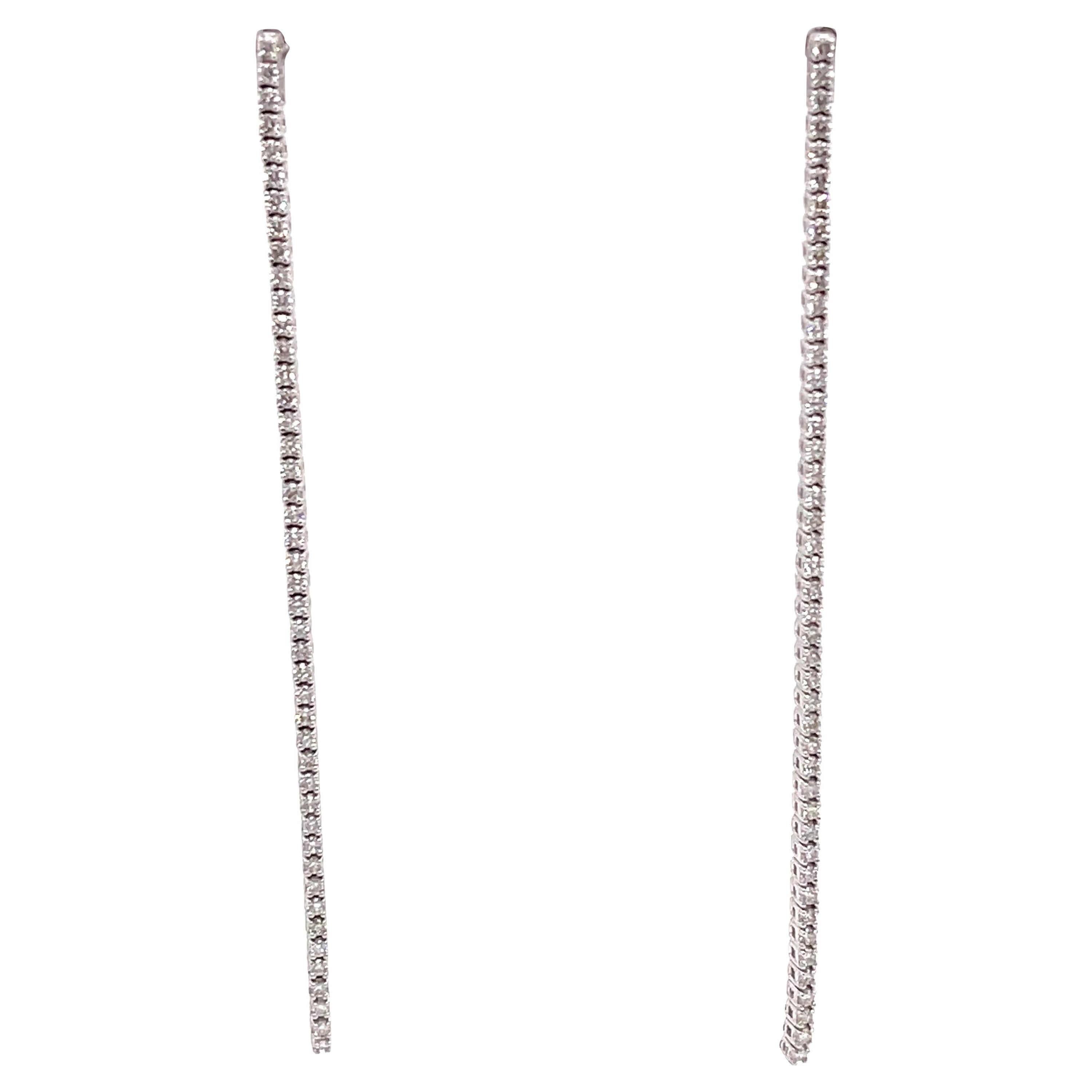 Pearl and Diamond Dangling Drop Earrings at 1stDibs