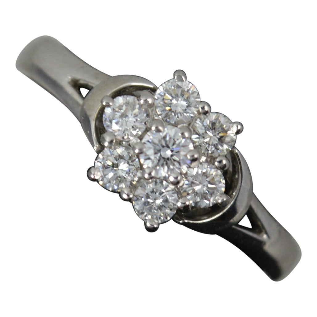 Antique 18 Carat Gold Pearl Daisy Cluster Ring at 1stDibs