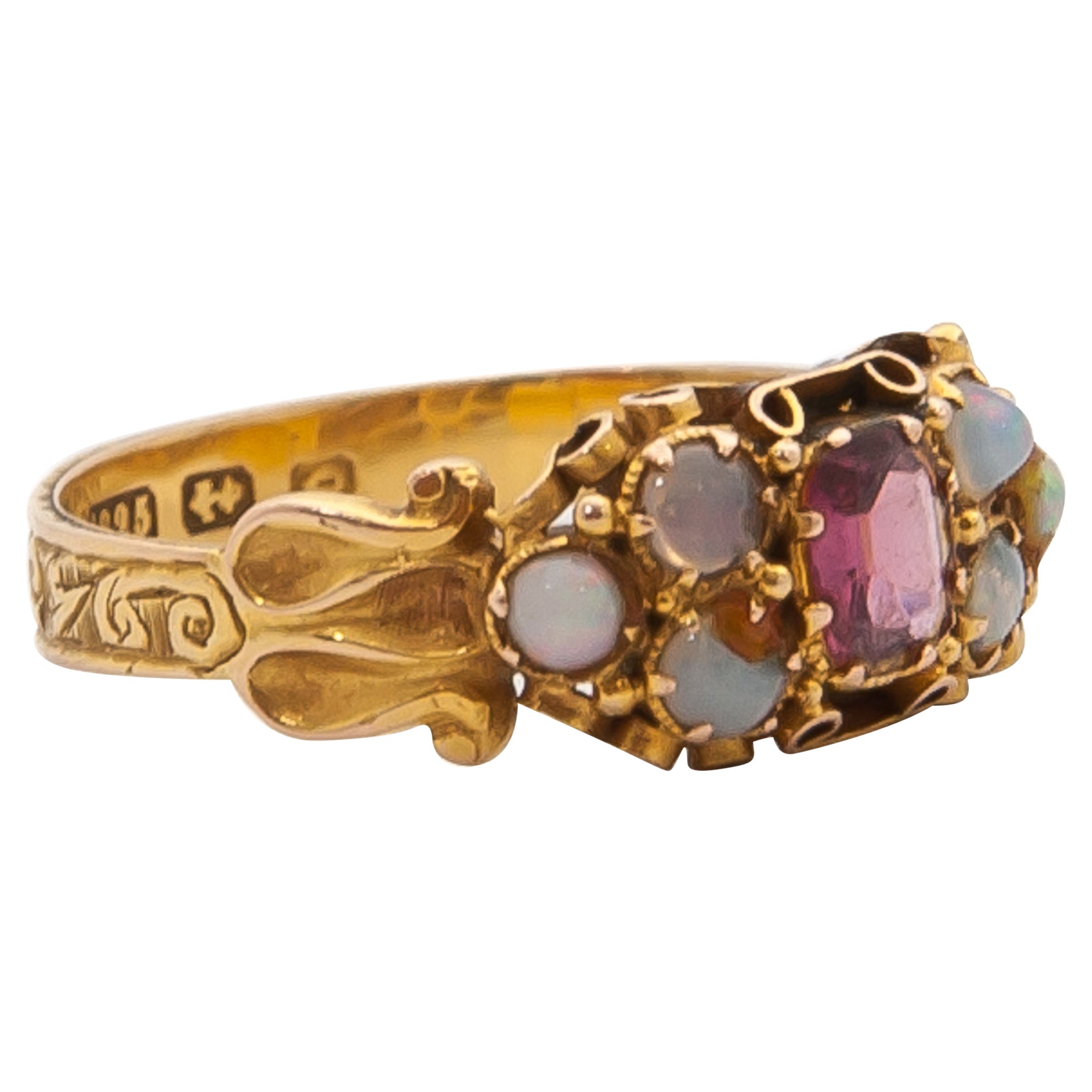 Victorian Pearl and Amethyst 15 Karat Gold Antique Ring at 1stDibs ...