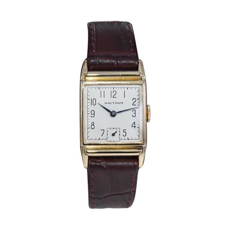 Waltham Gold Filled Art Deco Tank Style Watch, circa 1940's For Sale at ...